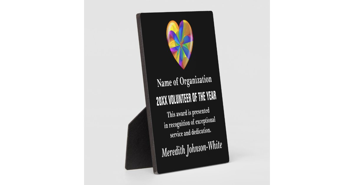 Volunteer of the Year Award Plaque | Zazzle.com