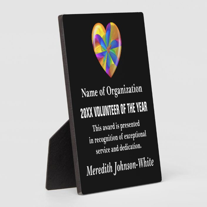 Volunteer of the Year Award Plaque | Zazzle.com