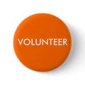 VOLUNTEER PINBACK BUTTON | Zazzle
