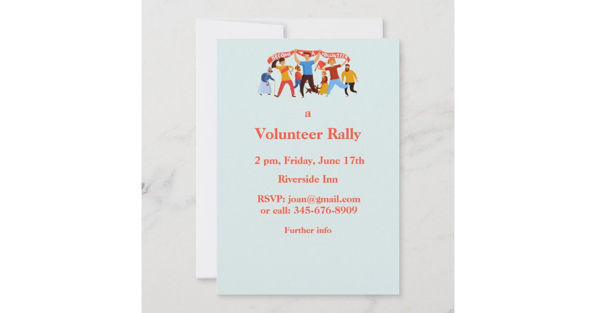 Volunteer Rally Luncheon Invite | Zazzle