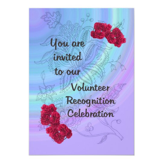 Volunteer Recognition Invitation Red carnations | Zazzle.com