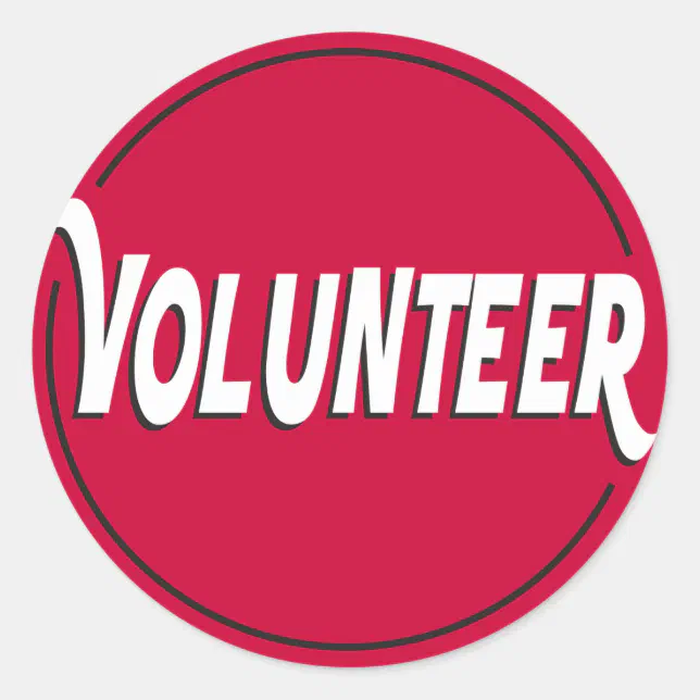 Volunteer Sticker for Events | Zazzle