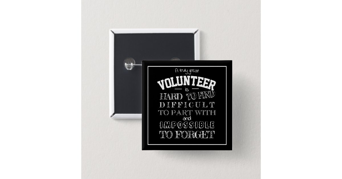 Volunteer Thank you Appreciation Gift script black Button | Zazzle