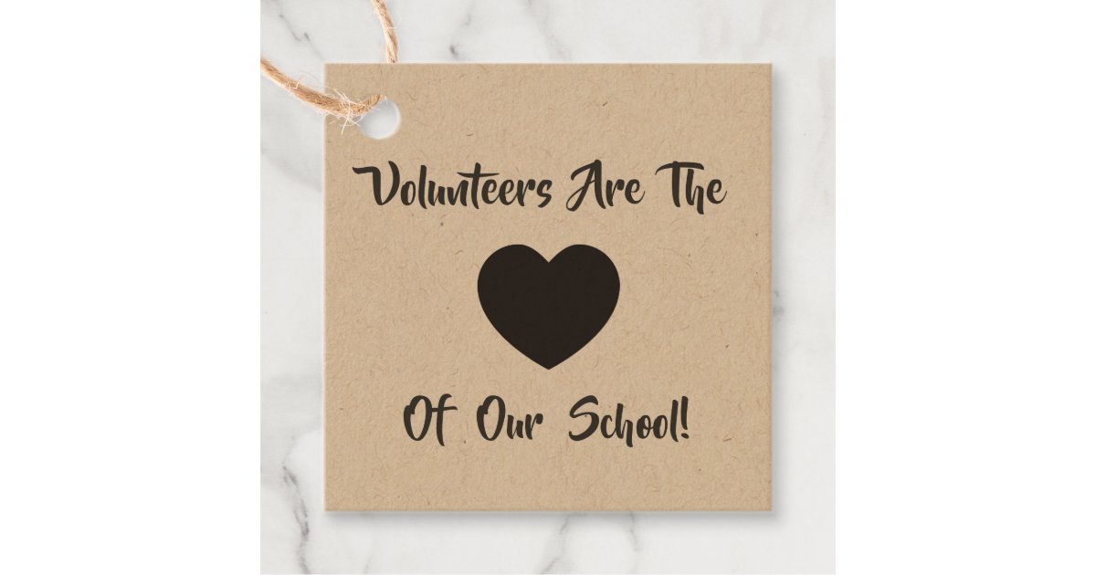 Volunteer Thank You Tag, Volunteer Gift Tag, Kraft Favor Tags | Zazzle