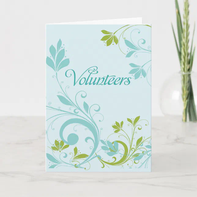 Volunteer Thank You Teal & Green Swirls | Zazzle