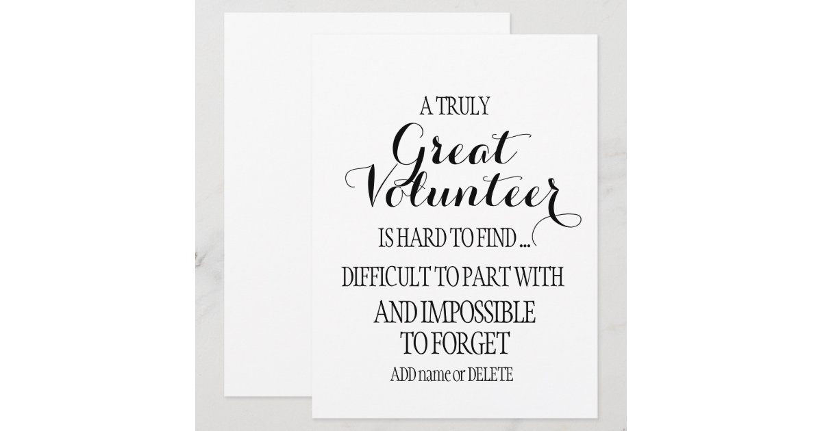 Volunteer Thank you Volunteer Appreciation Gift Card | Zazzle