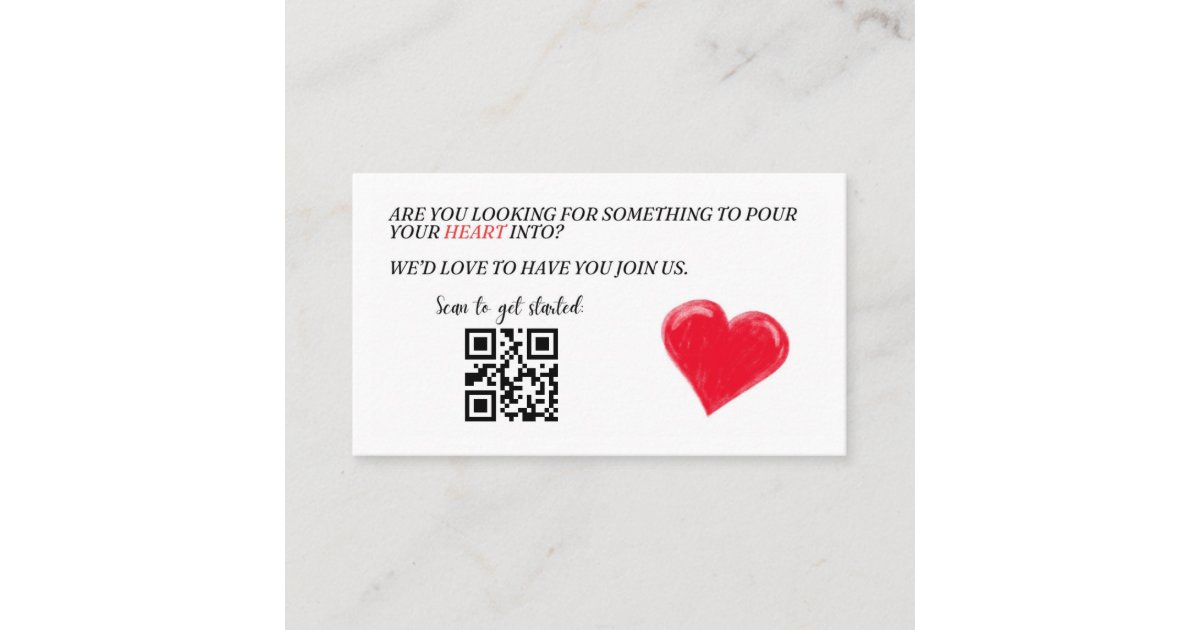 Volunteer With Us QR Code Business Cards | Zazzle