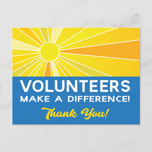 Volunteers Make a Difference Appreciation Postcard | Zazzle