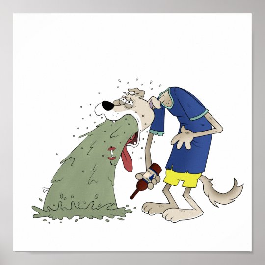 Vomiting dog poster | Zazzle.com