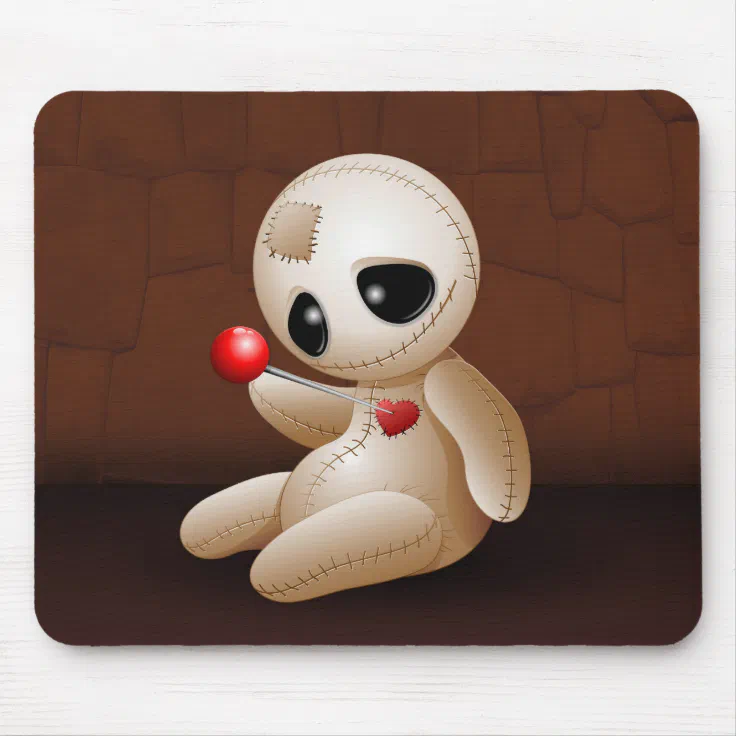 Voodoo Doll Cartoon in Love Mouse Pad | Zazzle