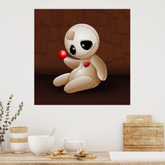 Voodoo Doll Cartoon in Love posters | Zazzle