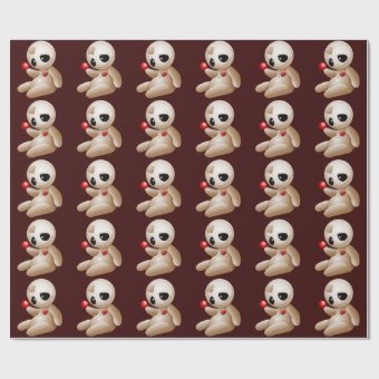 Voodoo Doll Cartoon in Love Wrapping paper | Zazzle