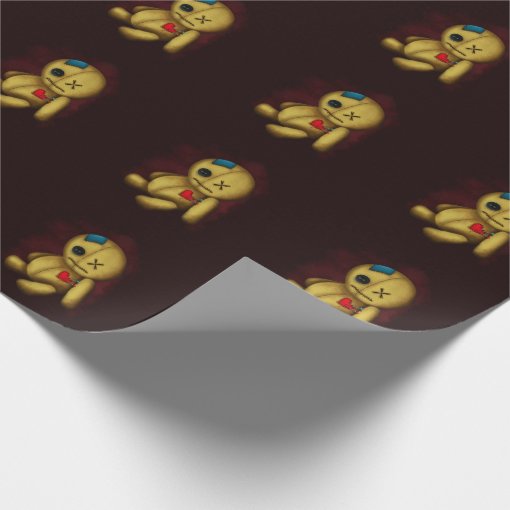 Voodoo Rag Doll with buttons Patches and Pins Wrapping Paper | Zazzle