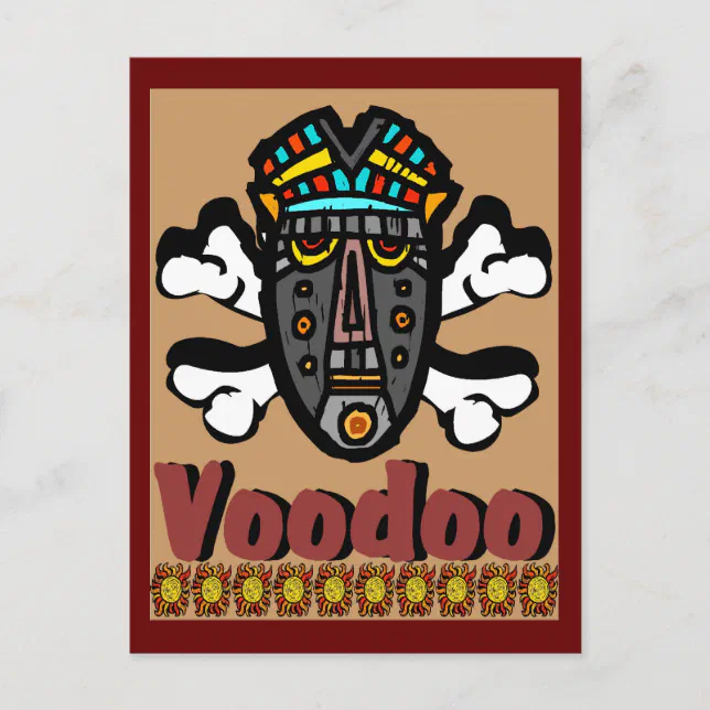 Voodoo Spell Mask Postcard | Zazzle