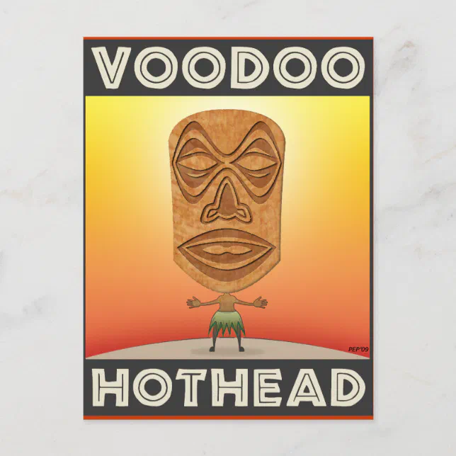 VooDoo Tiki Head Postcard | Zazzle