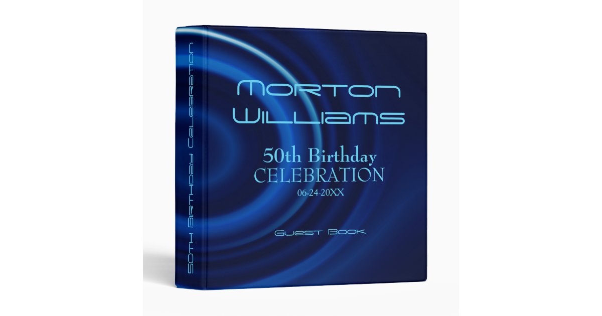Vortex 50th Birthday Celebration Guest Book Binder | Zazzle