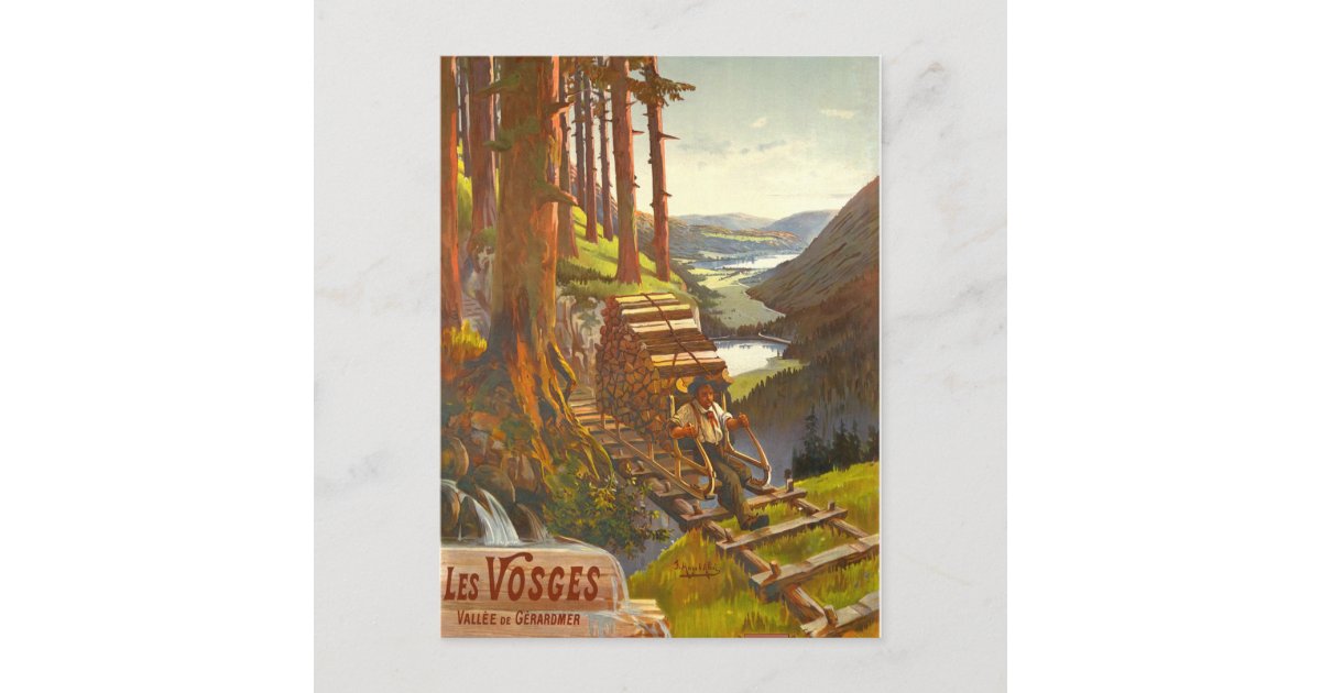 Vosges Mountains, Wooden Bridge, France Postcard | Zazzle