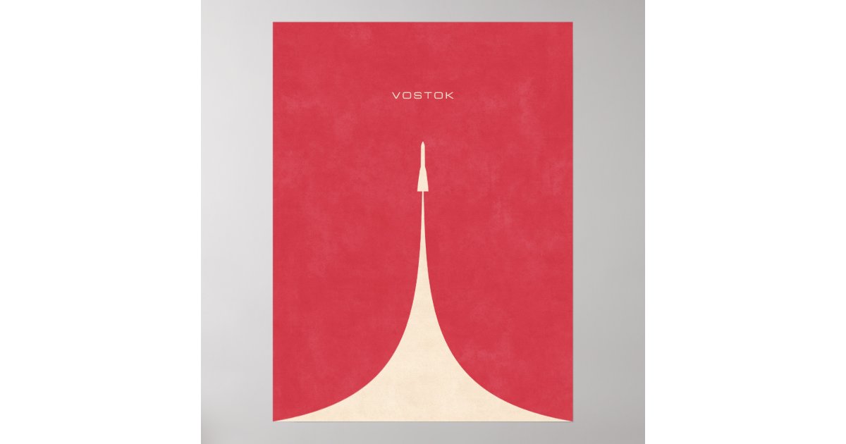Vostok Rocket - Plain Red Poster | Zazzle