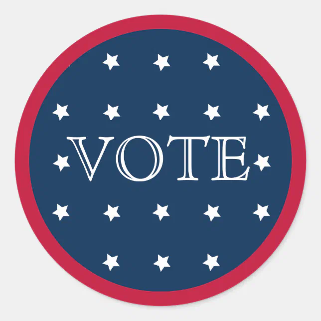 Vote 2020 Elegant Red White and Blue Classic Round Sticker | Zazzle