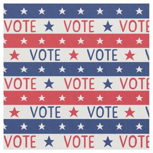 Go Vote Y'all voter pattern Fabric | Zazzle