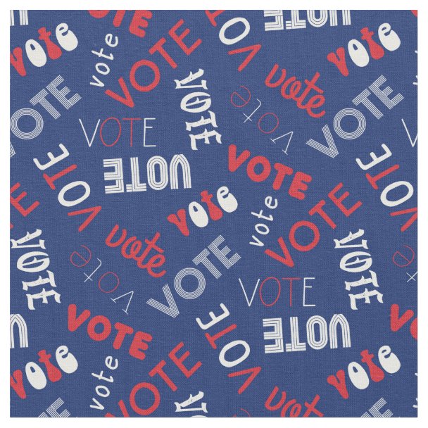 Vote 2020 Typography pattern Fabric | Zazzle