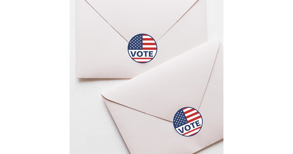 Vote American Flag Election Classic Round Sticker | Zazzle