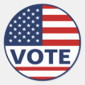 Vote American Flag Election Classic Round Sticker | Zazzle