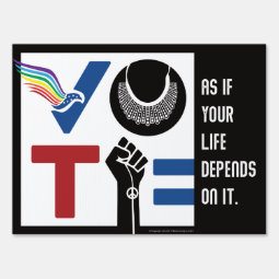 VOTE American, RBG, USPS, BLM, Peace and Equality Sign | Zazzle