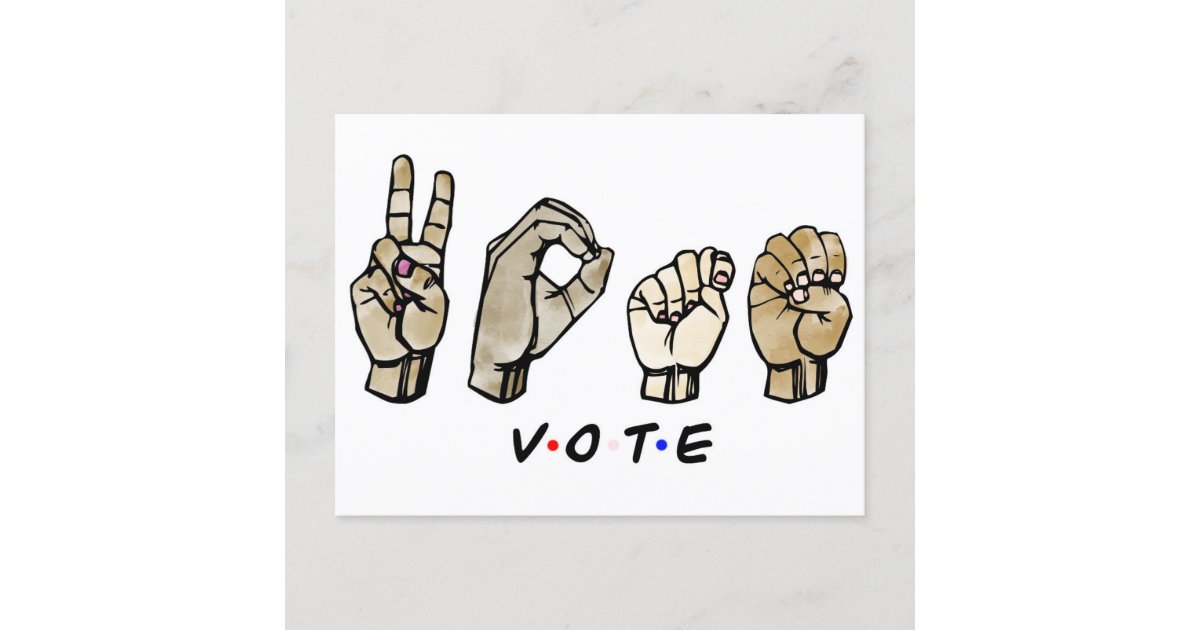 Vote ASL Invitation Postcard | Zazzle