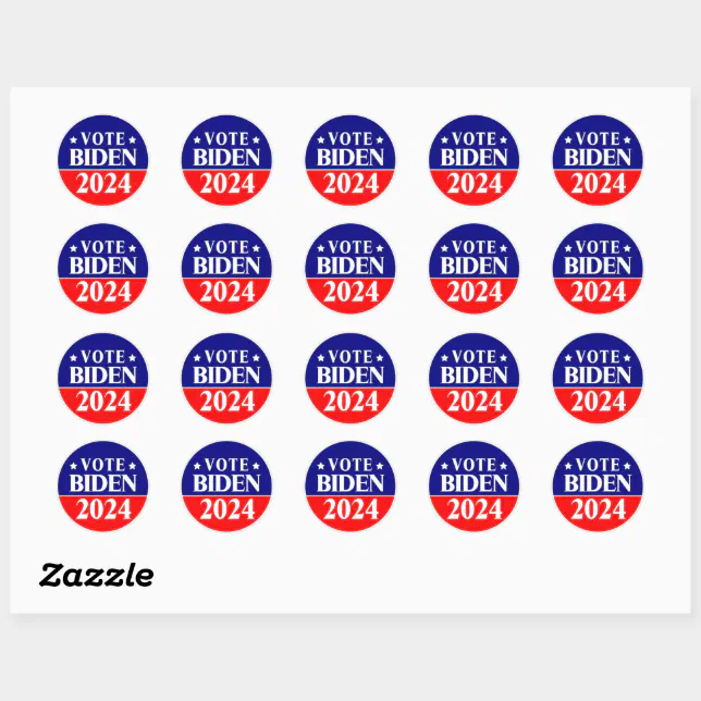 Vote Biden 2024 Democratic Party Classic Round Sticker | Zazzle
