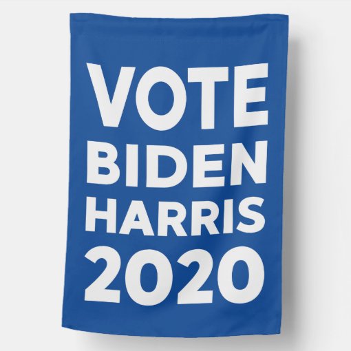 Vote Biden Harris 2020 bold blue white 1-sided House Flag | Zazzle