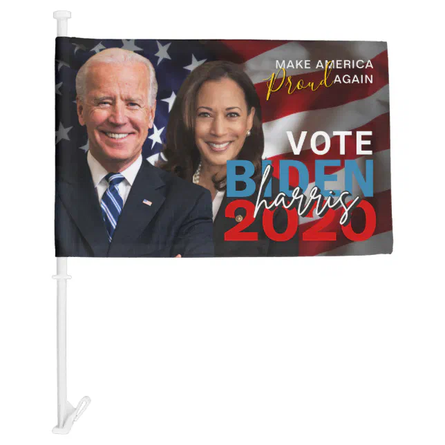 Vote Biden Harris 2020 Election Patriotic Photo Car Flag | Zazzle
