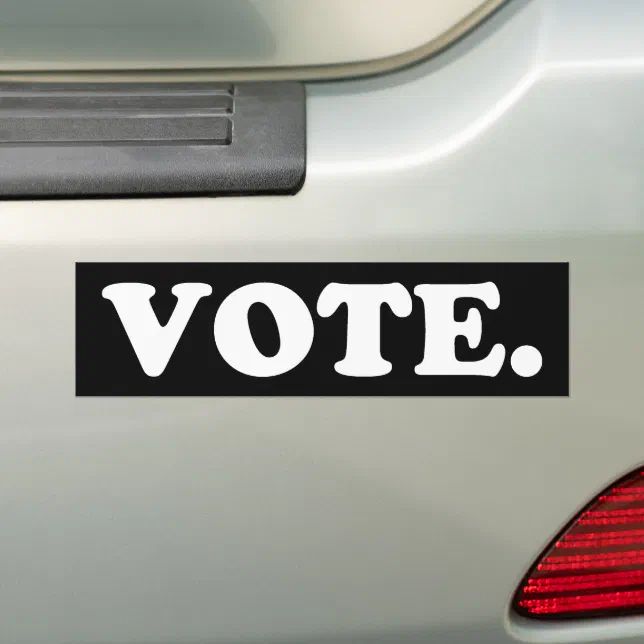 Vote black and white modern car bumper sticker | Zazzle