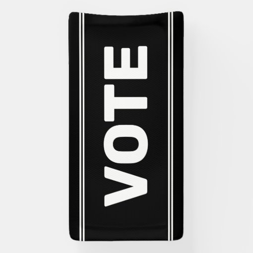 Vote Black and White Text Banner | Zazzle