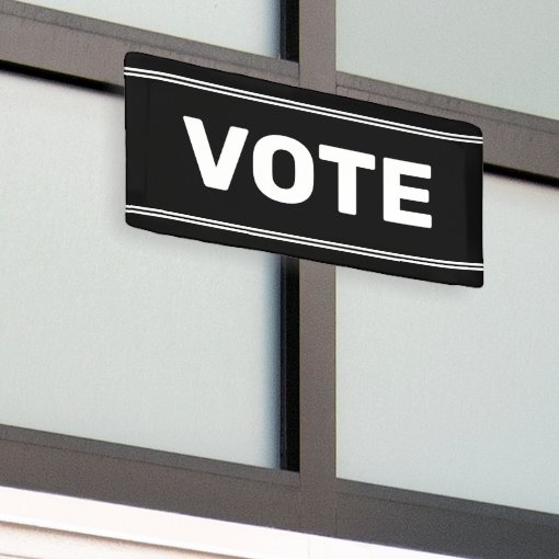 Vote Black and White Text Banner | Zazzle