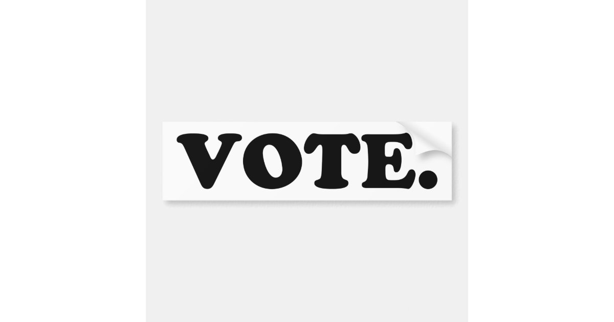 vote black / white - Bumper Sticker | Zazzle.com