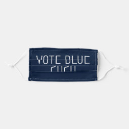 Vote Blue 2020 Biden Harris Simple Minimal Adult Cloth Face Mask | Zazzle