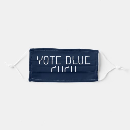 Vote Blue 2020 Biden Harris Simple Minimal Adult Cloth Face Mask | Zazzle