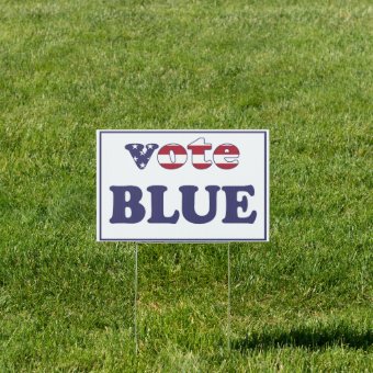Vote Blue - American Flag Typography Sign | Zazzle