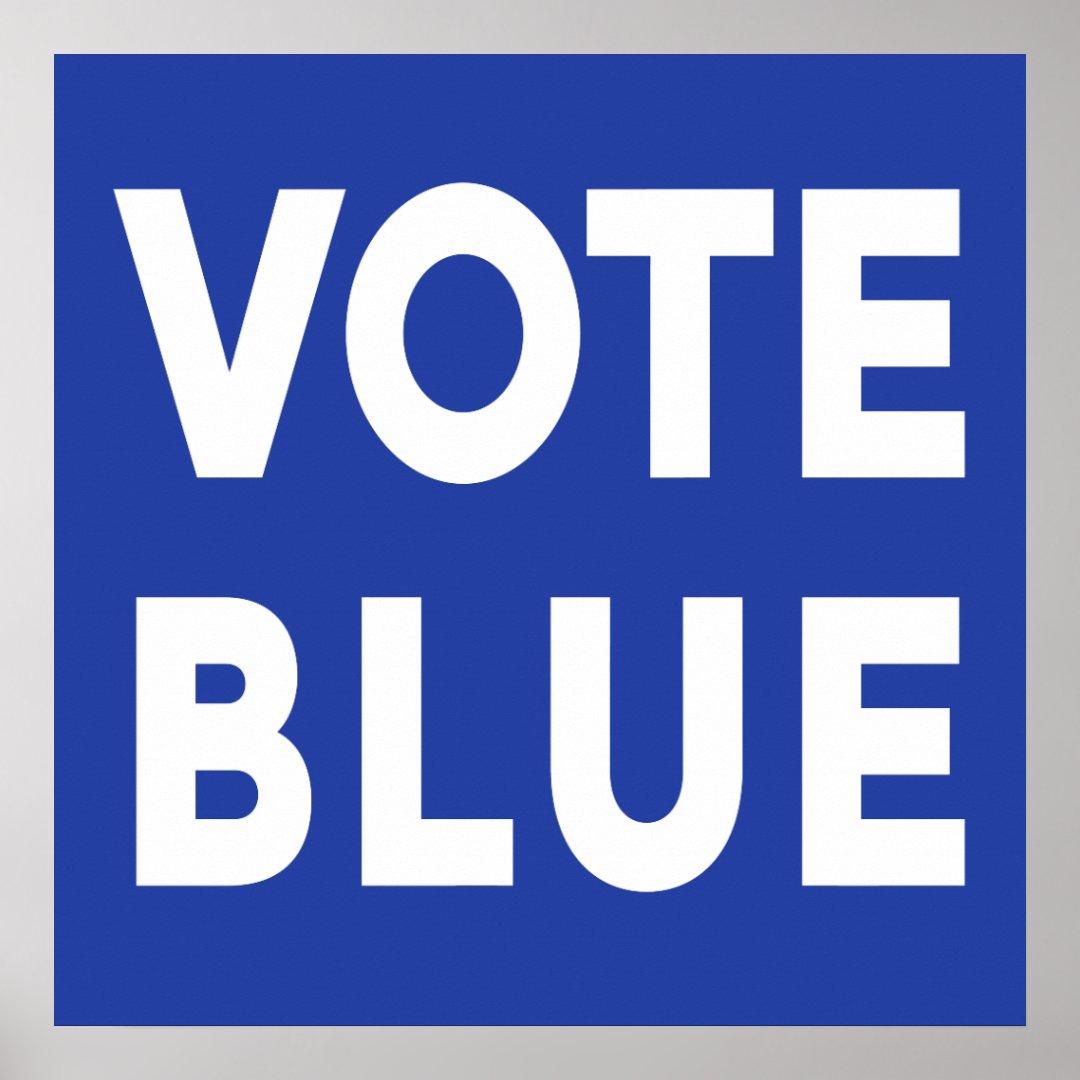 Vote Blue bold text Election Sign | Zazzle