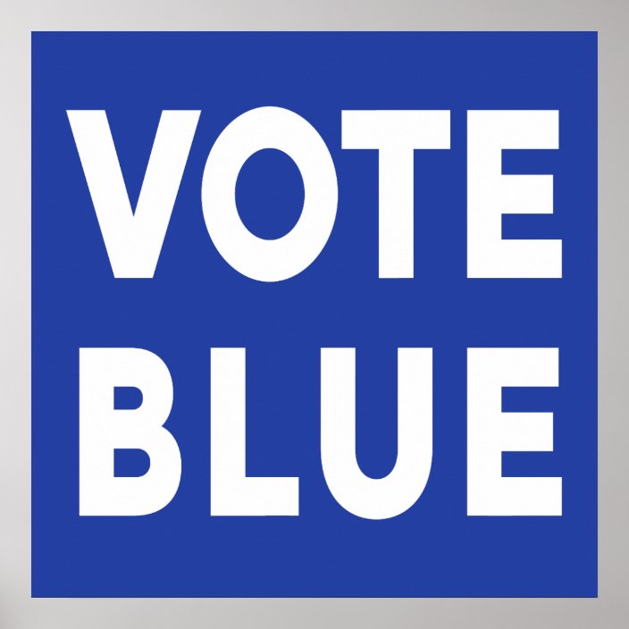 Vote Blue bold text Election Sign | Zazzle.com