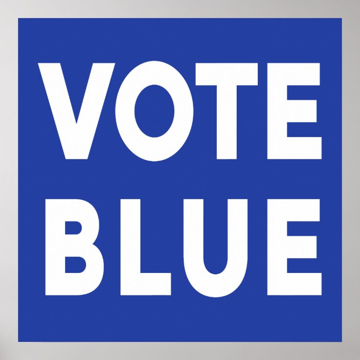 Vote Blue bold text Election Sign | Zazzle