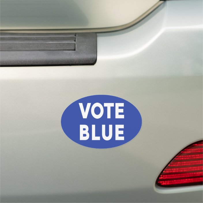 Vote Blue bold text on blue political election Car Magnet | Zazzle.com