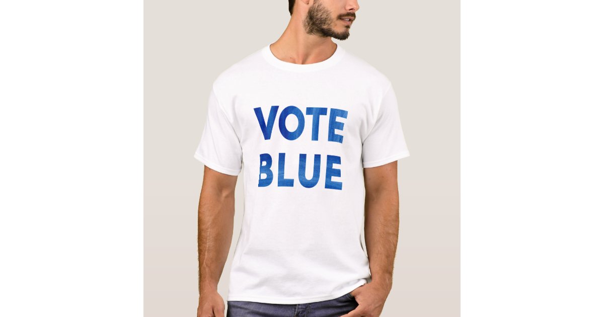 Vote Blue bold text political election T-Shirt | Zazzle
