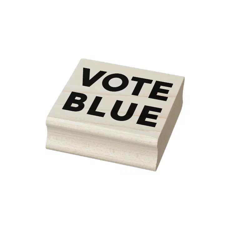 Vote Blue bold text Rubber Stamp | Zazzle