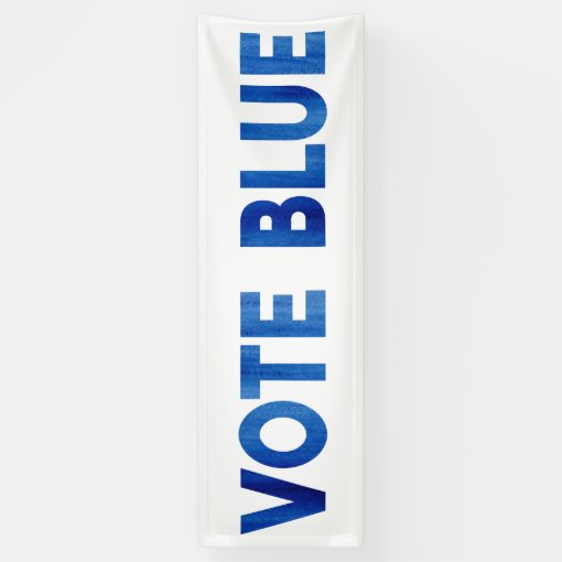 Vote Blue bold watercolor text political Banner | Zazzle