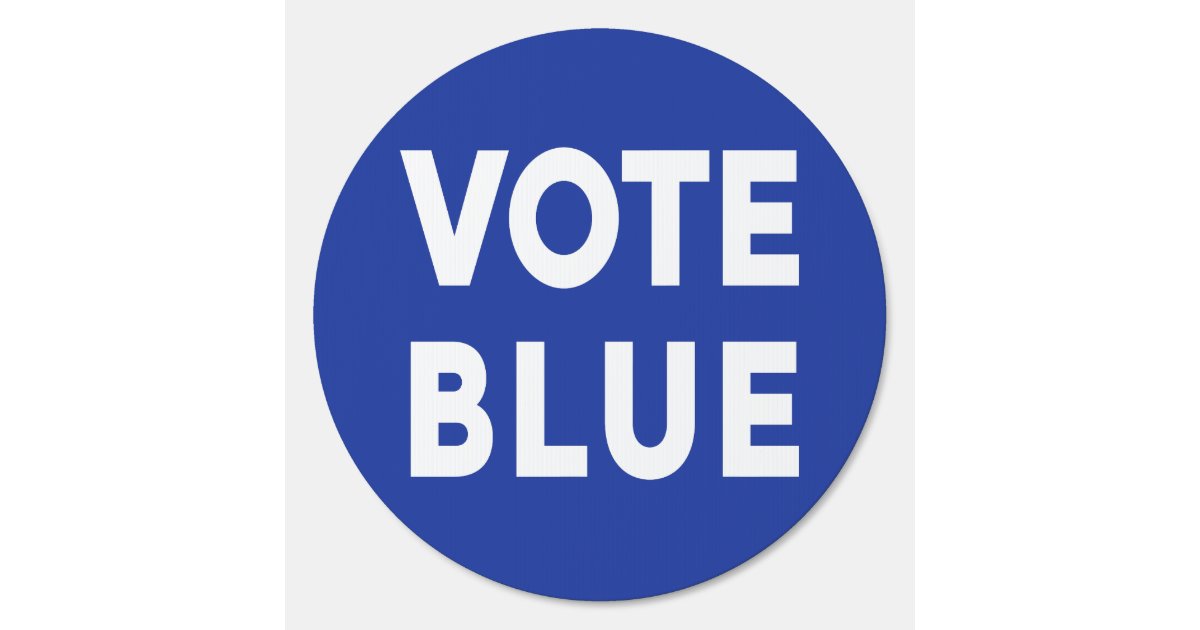 Vote Blue bold white text on blue election 1-sided Sign | Zazzle