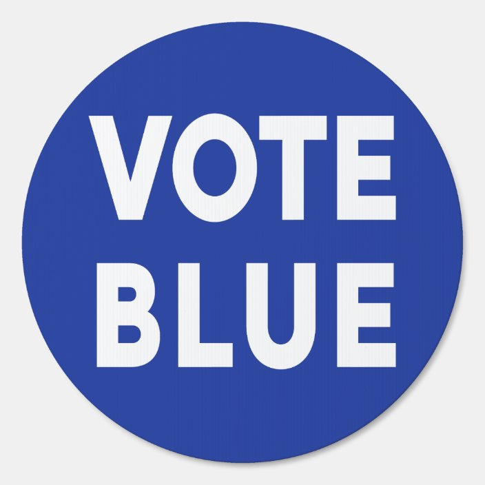 Vote Blue bold white text on blue election 1-sided Sign | Zazzle.com