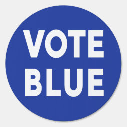 Vote Blue bold white text on blue election Sign | Zazzle