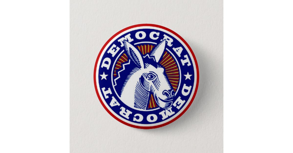 Vote Blue Democrat Retro Button | Zazzle